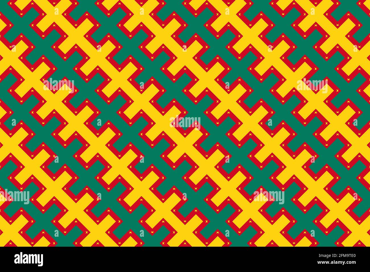 Simple geometric pattern in the colors of the national flag of Cameroon ...