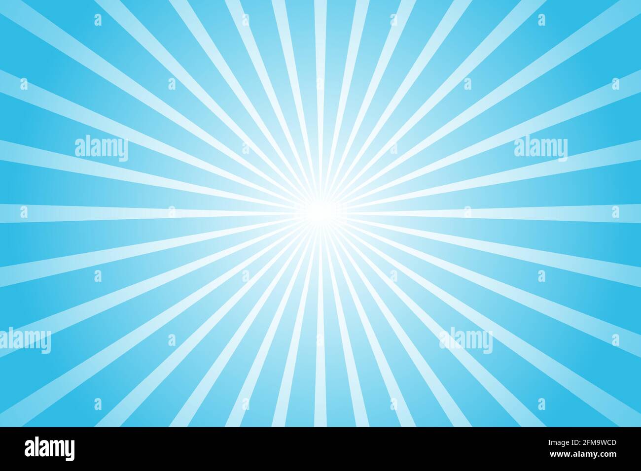 Abstract blue background with sun ray. Summer vector illustration for ...