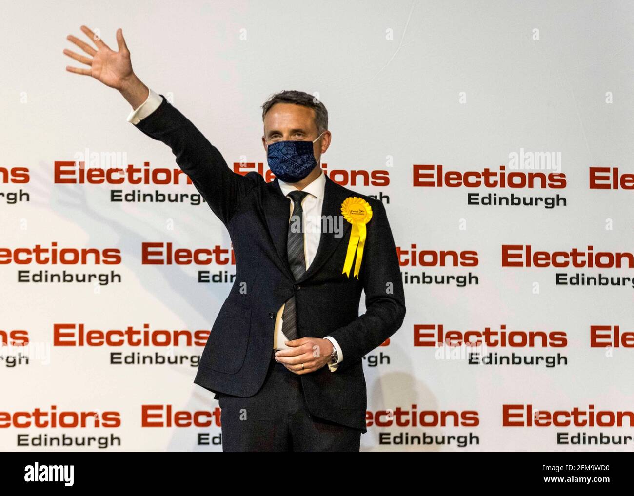 Edinburgh, UK. 07 May, 2021 Pictured: Alex Cole-Hamilton is declared ...