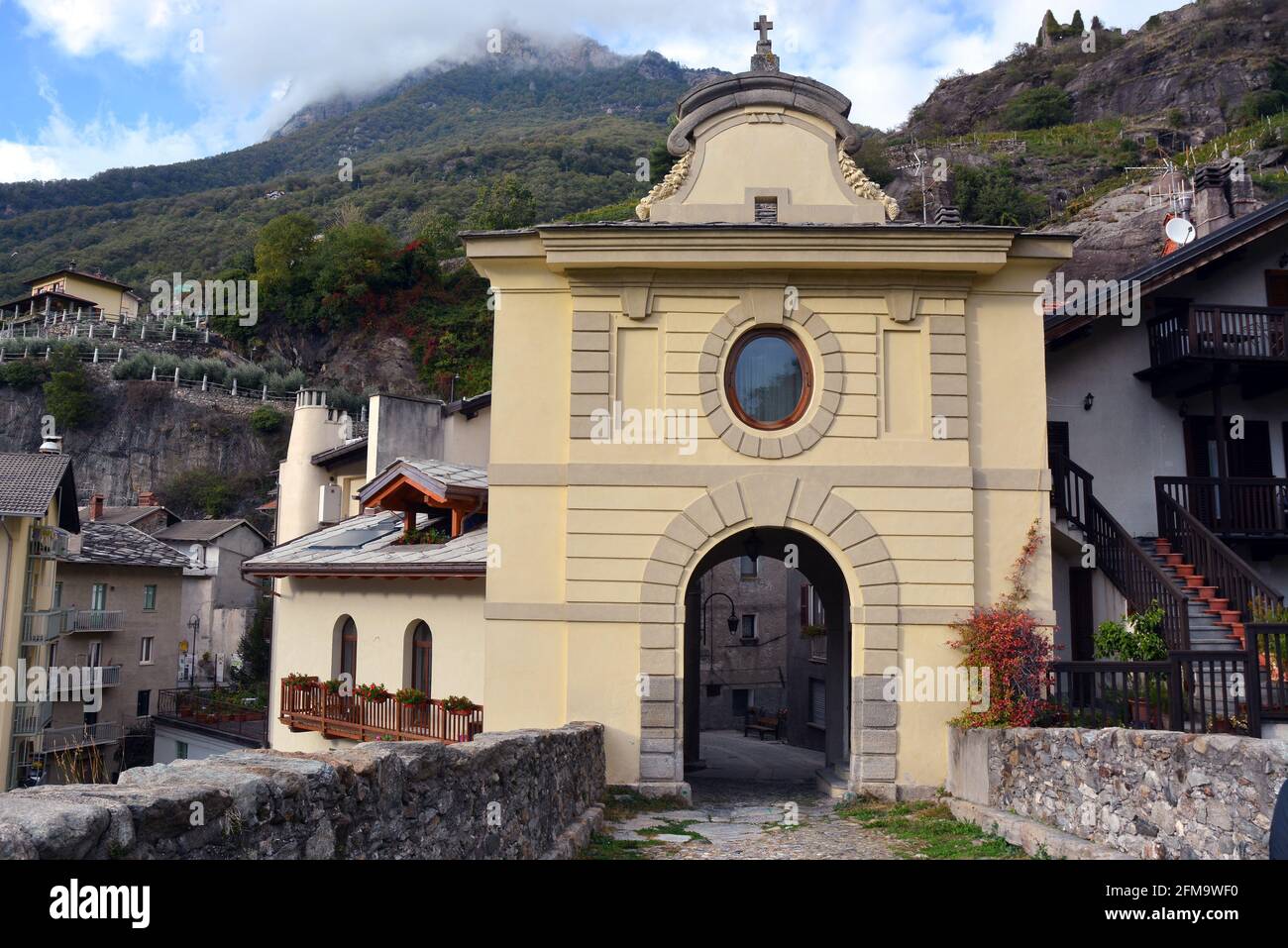 Pont Saint Martin, Aosta Valley, Italy. -10-11-2020- The ancient Roman ...