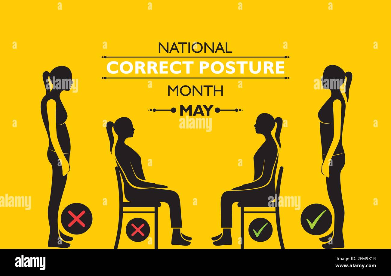 Vector Illustration of National Correct Posture Month observed each ...