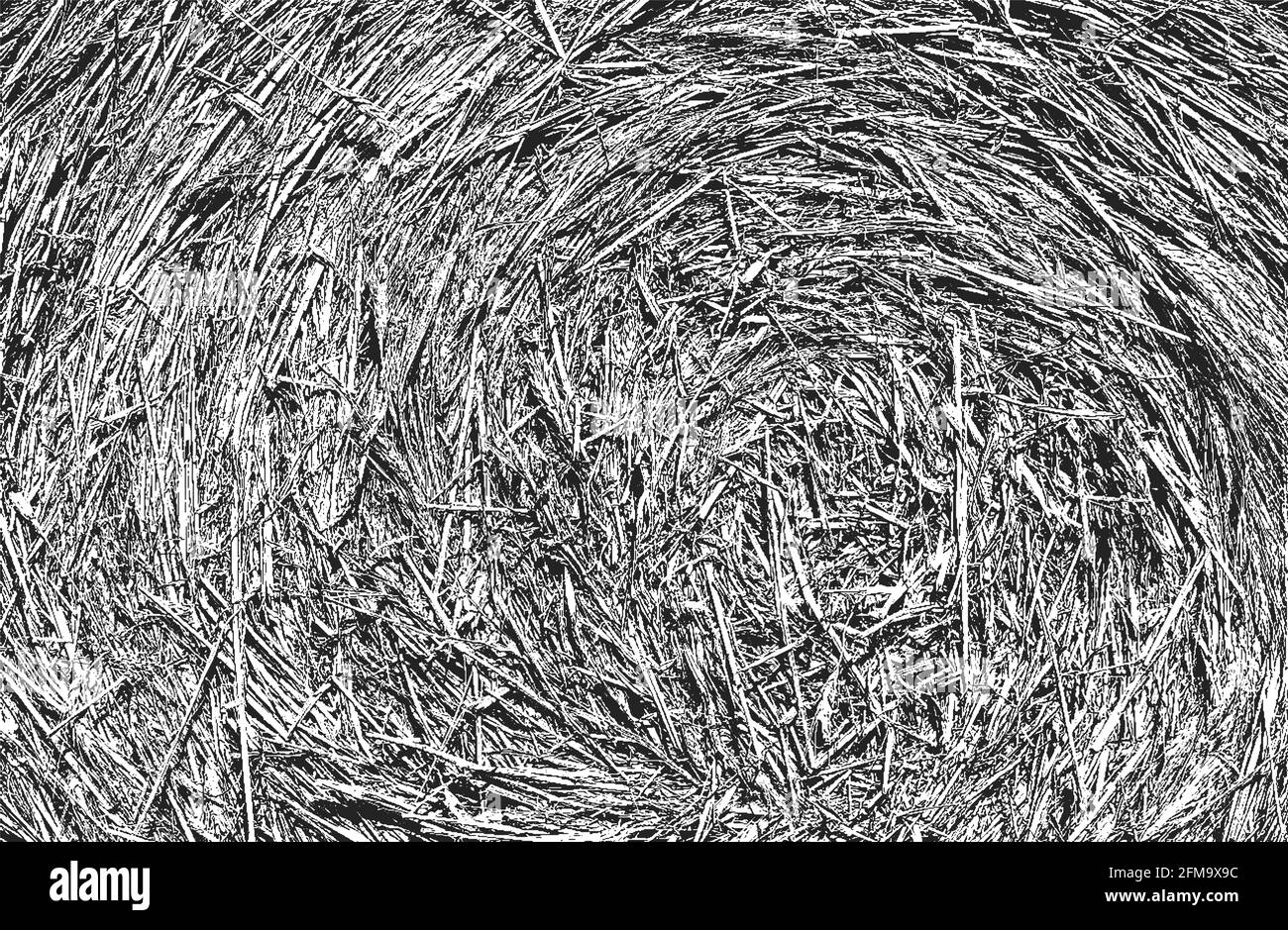 Distressed overlay grass stem texture on the ground. grunge black and ...