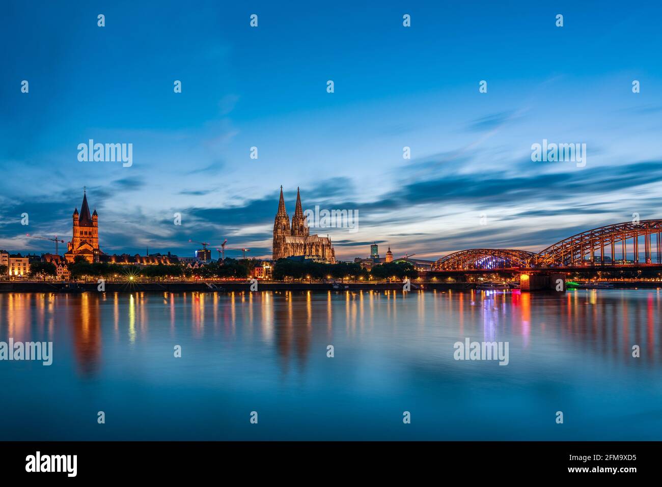 Cologne Cathedral at the blue hour, Germany Stock Photo - Alamy
