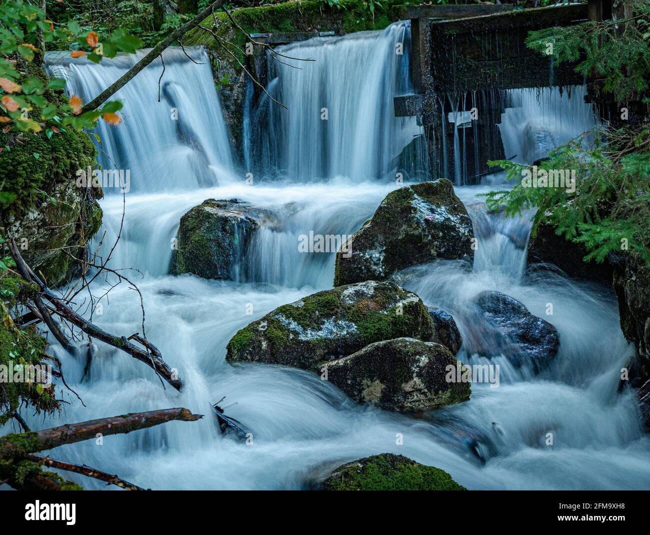 Small waterfall at the Bärentaler Bach Stock Photo - Alamy