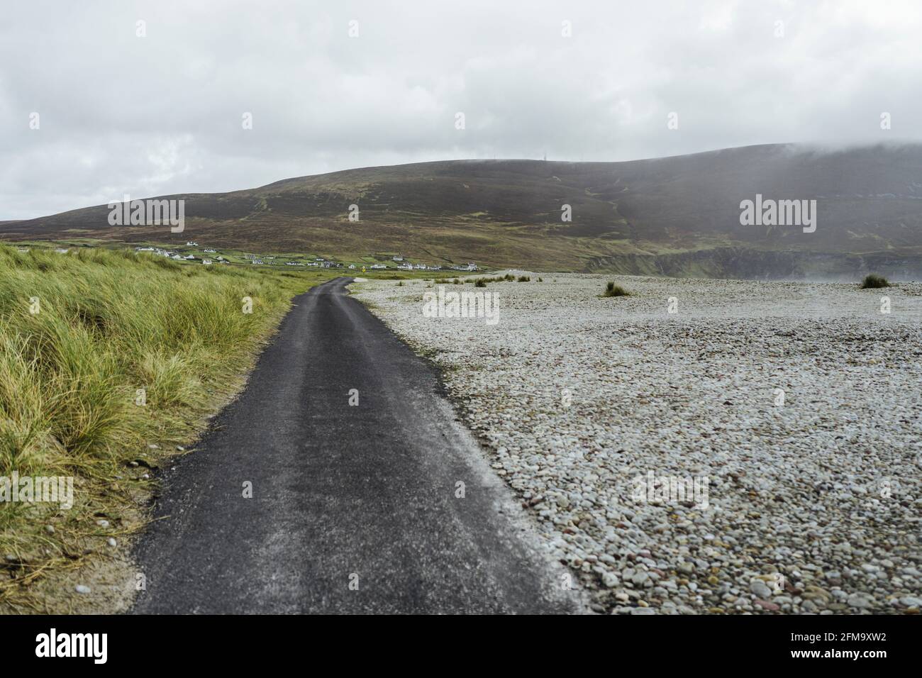 Road at Keel Beach on Achill Island, Ireland Stock Photo - Alamy