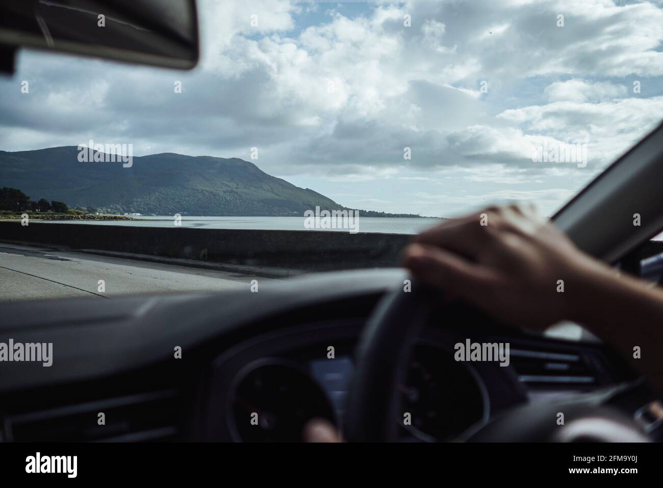 Road trip in Ireland, view from the car Stock Photo - Alamy