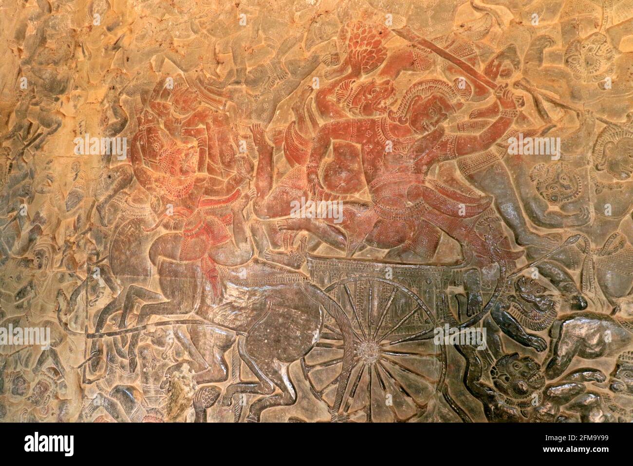 Bas-Reliefs in the Gallery of Angkor Wat Cambodia Stock Photo - Alamy