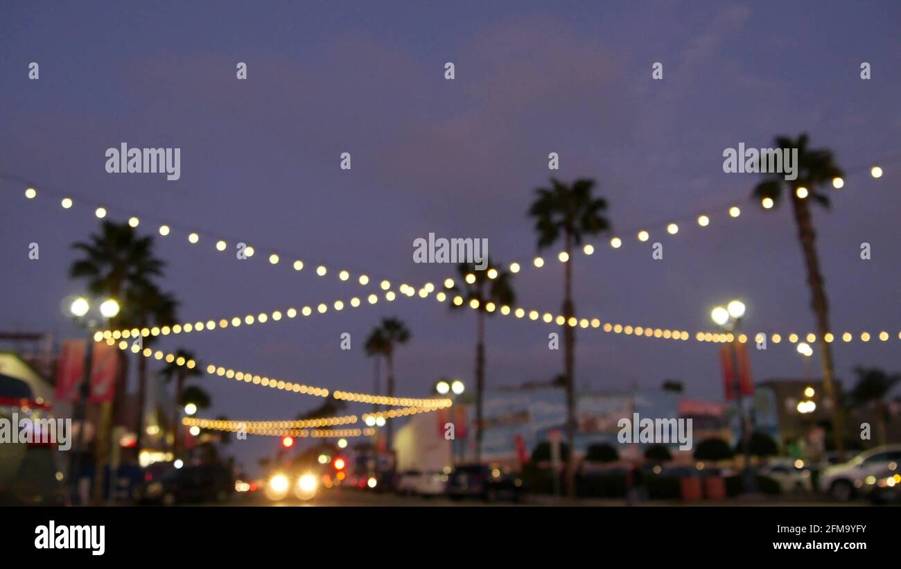 Electric garland palm trees california hi-res stock photography and ...