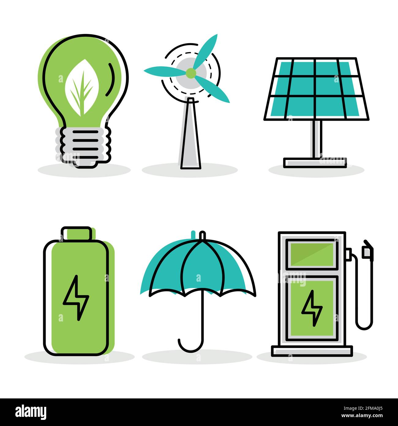 six green energy icons Stock Vector Image & Art - Alamy