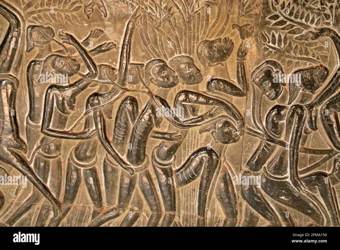 Bas-Reliefs in the Gallery of Angkor Wat Cambodia Stock Photo - Alamy