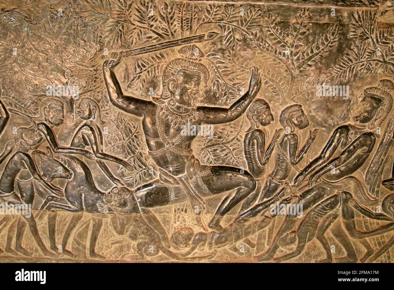Bas-Reliefs in the Gallery of Angkor Wat Cambodia Stock Photo - Alamy