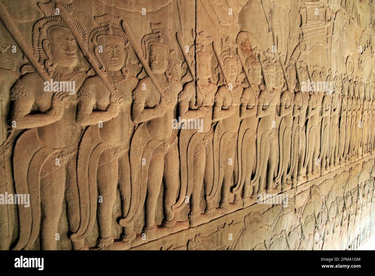 Bas-Reliefs in the Gallery of Angkor Wat Cambodia Stock Photo - Alamy