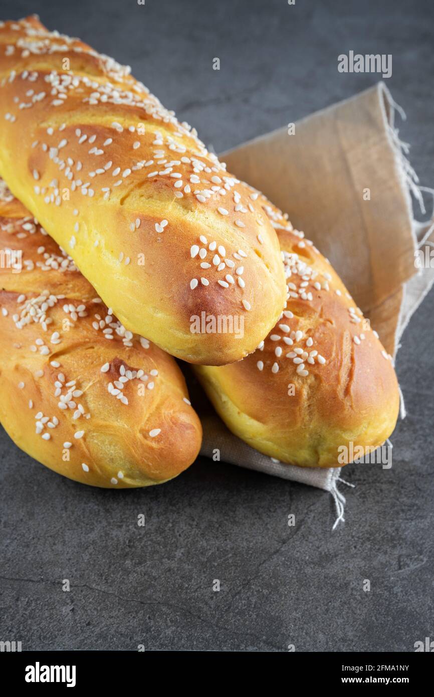 Homemade Curcuma Curry Viennoise Bread Stock Photo - Alamy