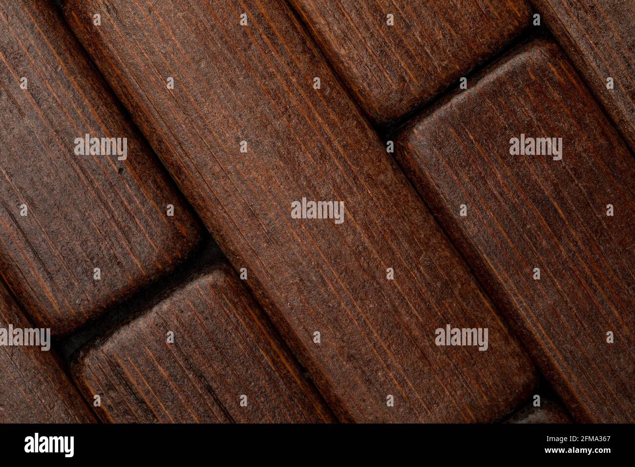 Dark wood texture in the shape of small rectangles (collection of ...