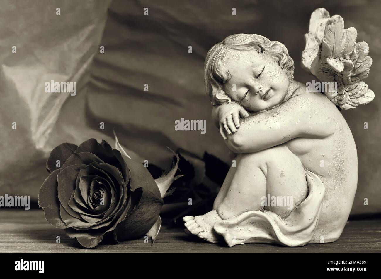 Angel with rose hi-res stock photography and images - Alamy