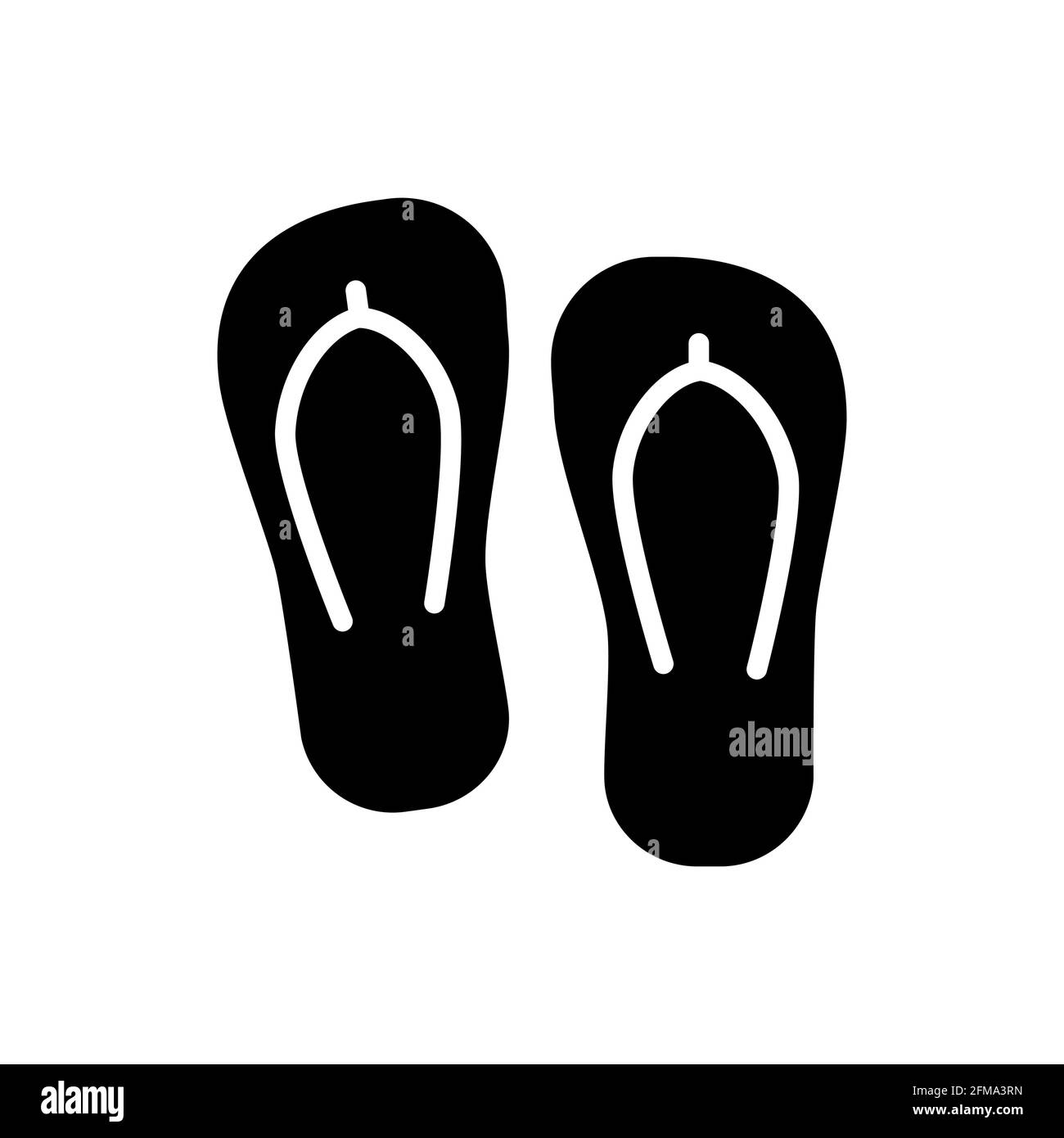 Flip Flops flat vector glyph icon. Summer sign. Graph symbol for travel ...