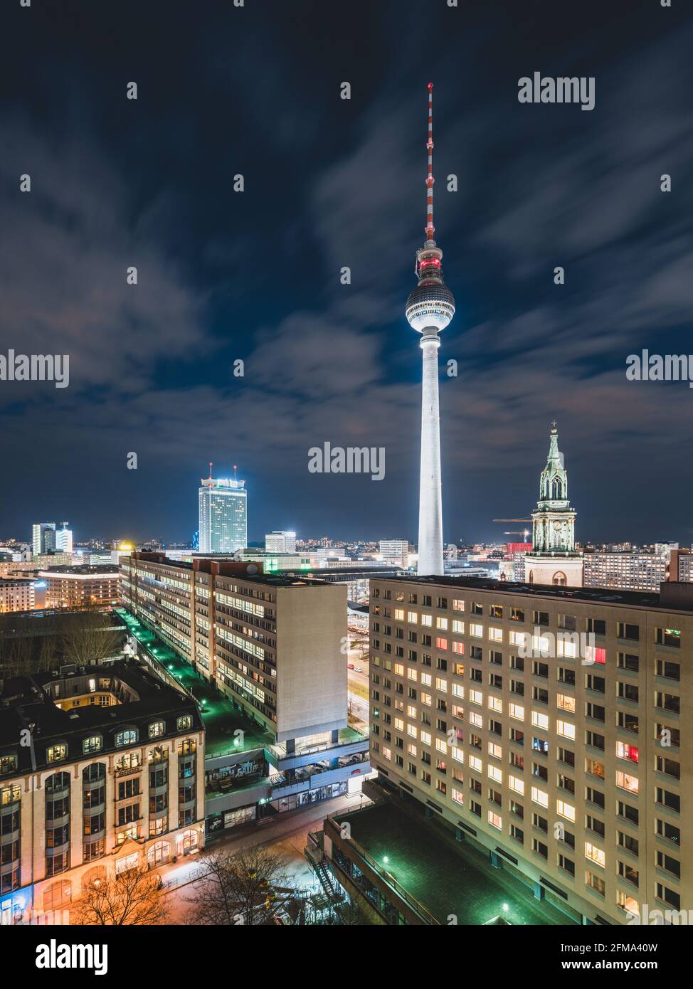 Aerial view of fernsehturm berlin and alexanderplatz hi-res stock photography and images - Alamy