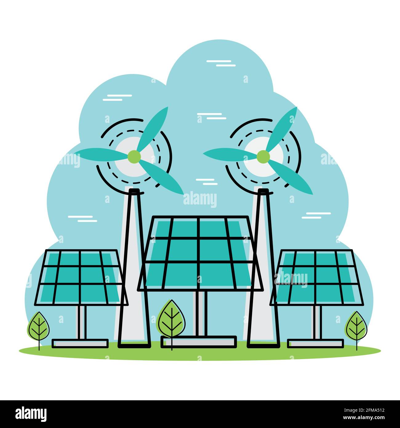 green energy scene Stock Vector Image & Art - Alamy