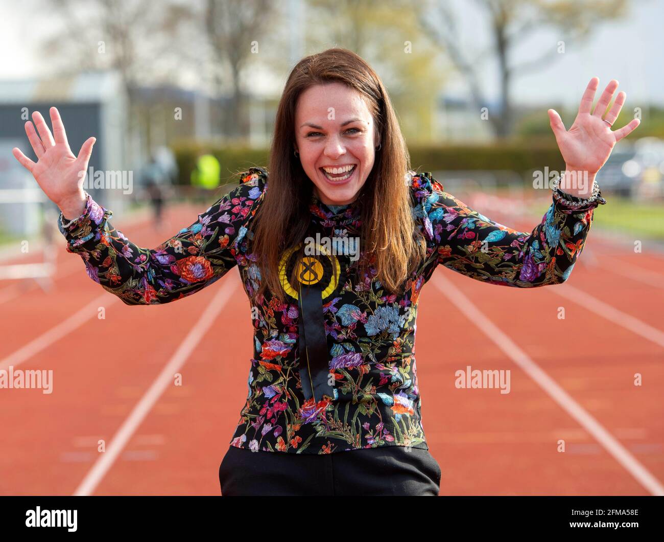 SNP's Kate Forbes shows her delight as she retains her seat of Skye ...