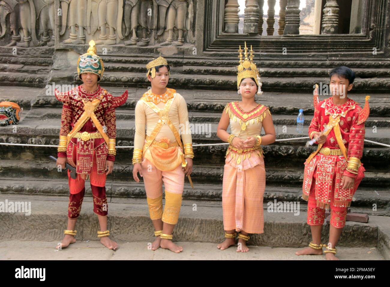 People worn traditional dance costume at Angkor Wat Cambodia Stock ...