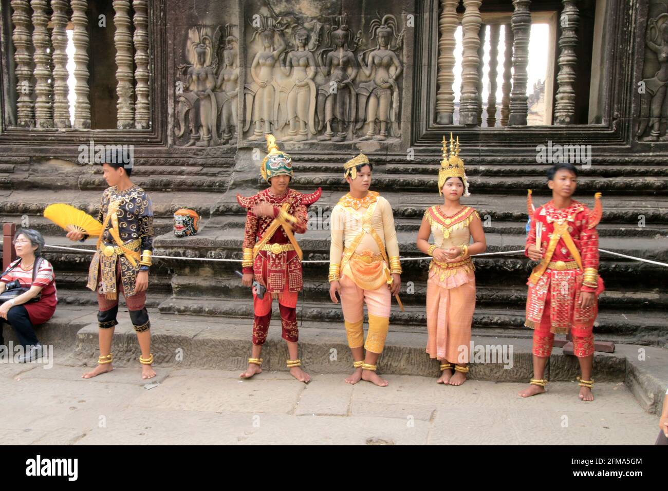 People worn traditional dance costume at Angkor Wat Cambodia Stock ...