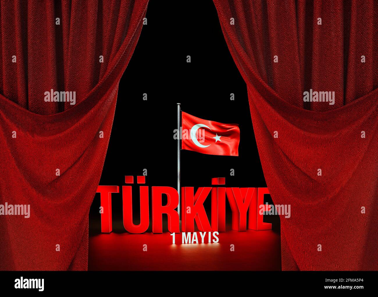 Turkish Flag, Flag design and presentation study - Turkey : 3D ...
