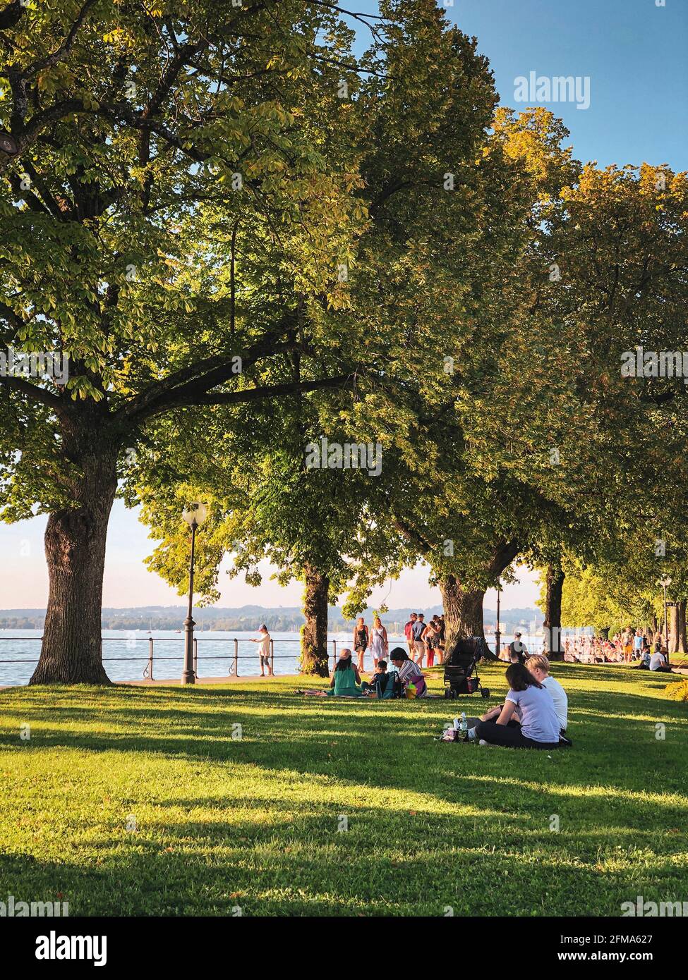 Lake Constance, promenade, people, Bregenz, Vorarlberg, Austria Stock ...