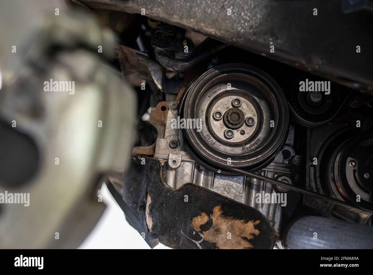 Disassembled car engine in the mechanical workshop for repair Stock ...