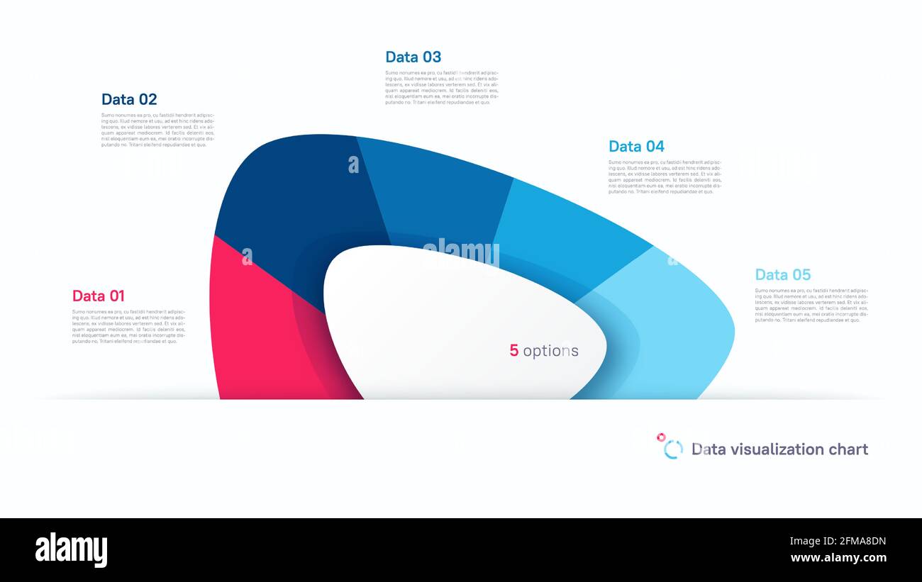 Vector pie chart infographic template in the form of abstract shape ...