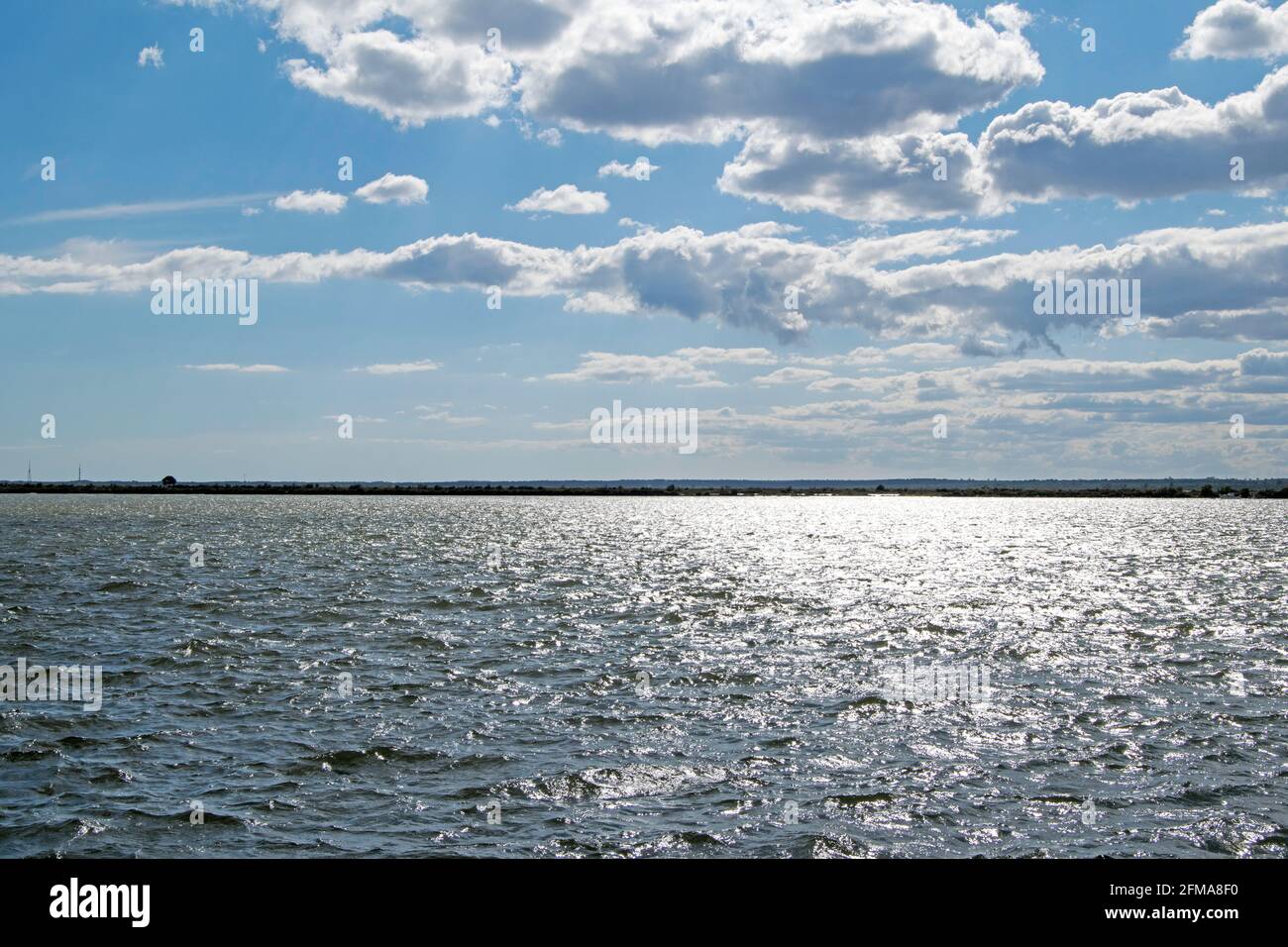 Odiel river in Huelva with a beautiful sky, Andalusia, Spain Stock ...