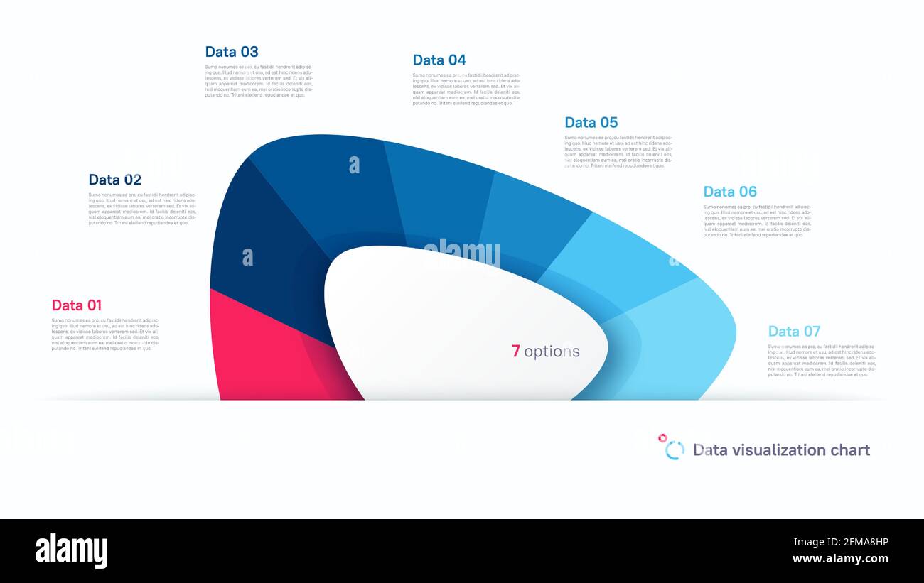Vector pie chart infographic template in the form of abstract shape ...