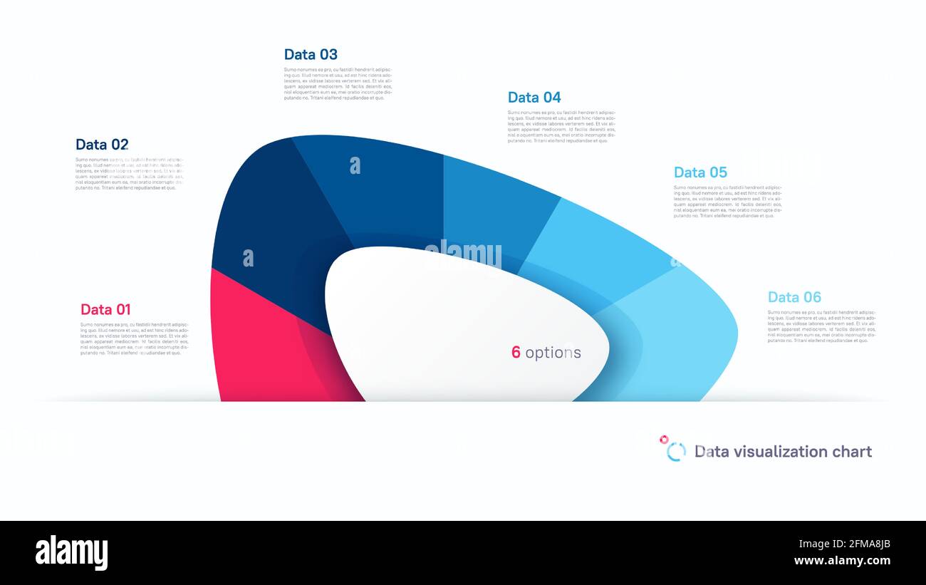 Vector pie chart infographic template in the form of abstract shape ...