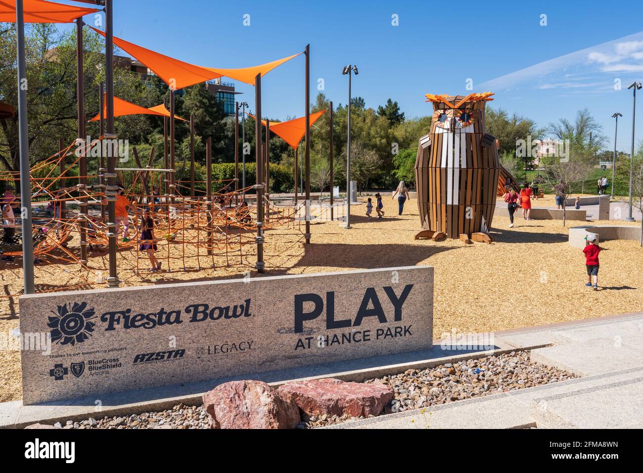Phoenix, AZ - March 20, 2021: Fiesta Bowl PLAY at Hance Park community ...
