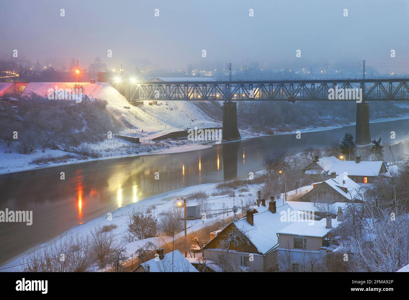 Railway bridge over Neman river in Grodno. Belarus Stock Photo - Alamy