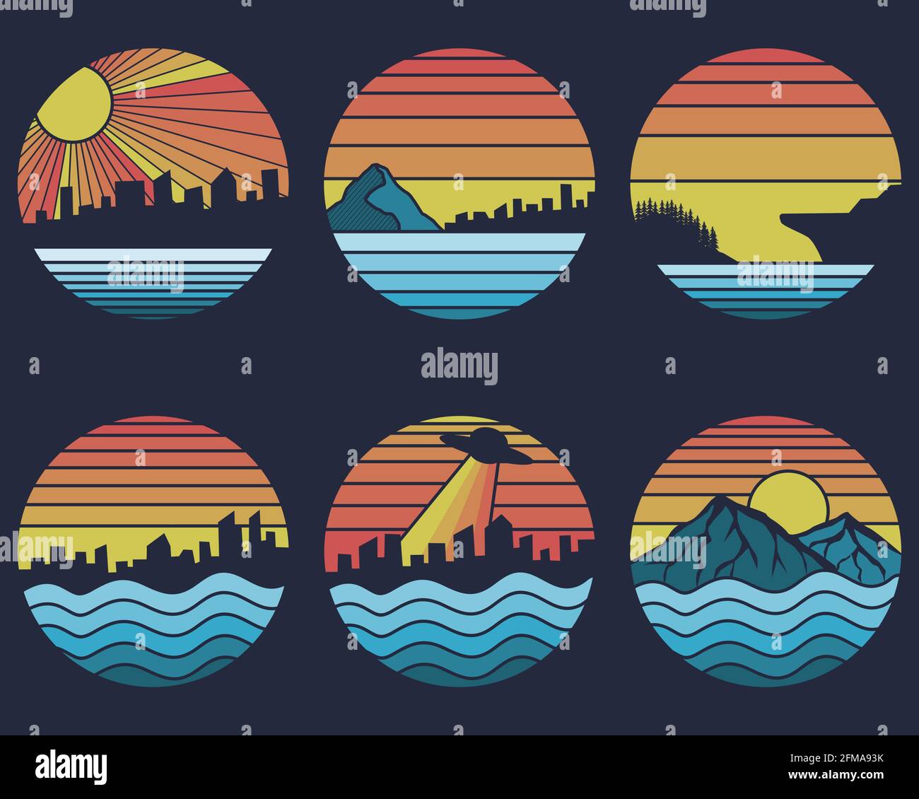 Vintage sunset strip Stock Vector Images - Alamy