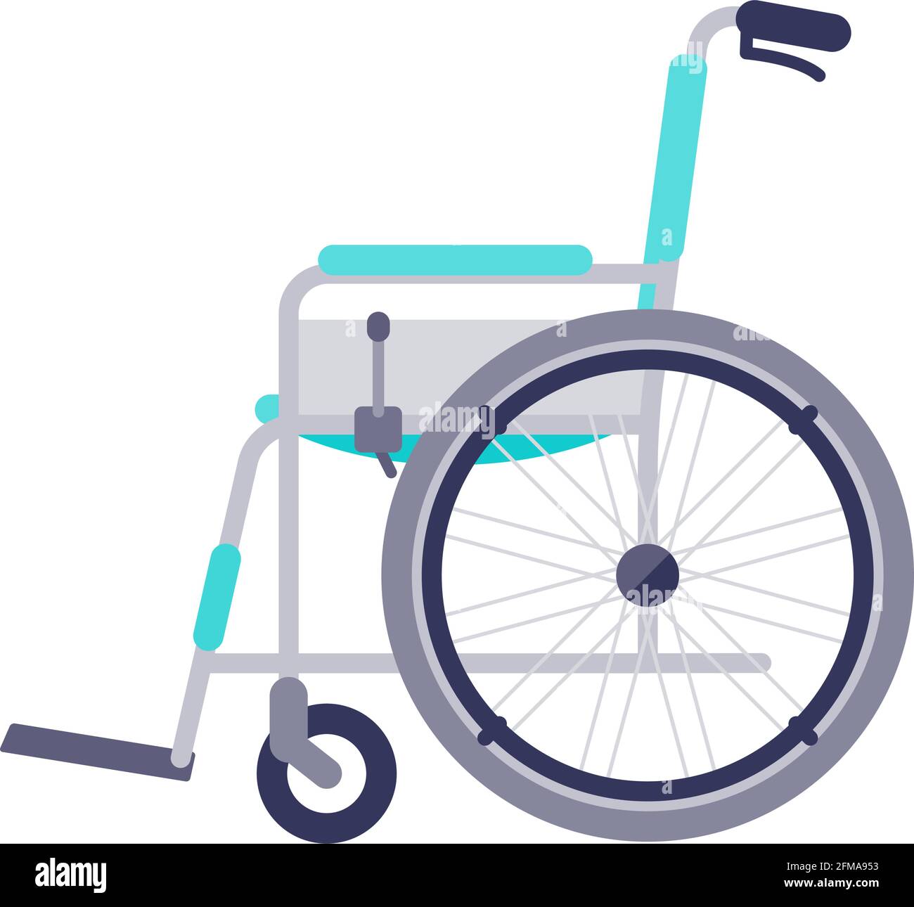wheelchair. Normal type and self-propelled type. Sideways.Vector ...