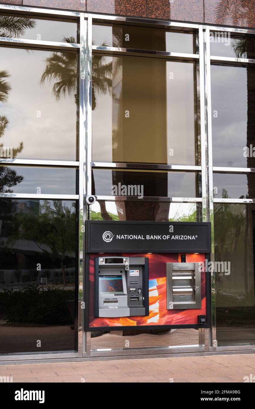 Phoenix, AZ - March 23, 2021: ATM for National Bank of Arizona, a ...
