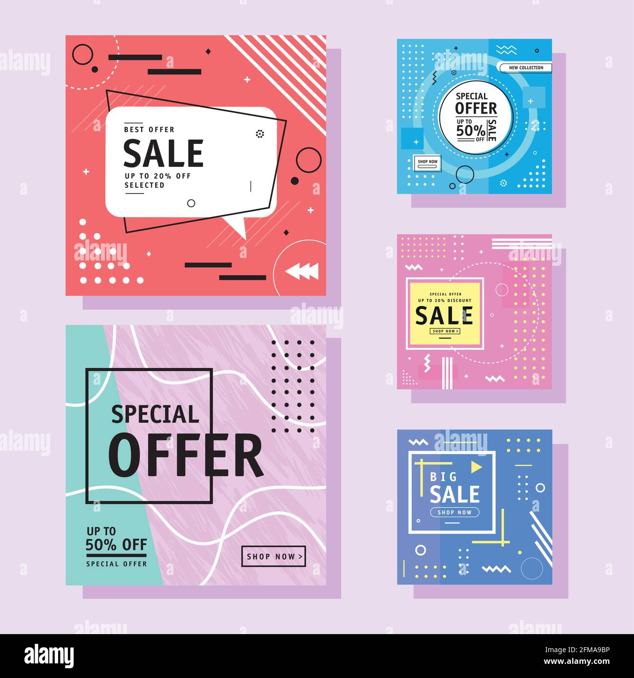 five commercial memphis banners Stock Vector Image & Art - Alamy