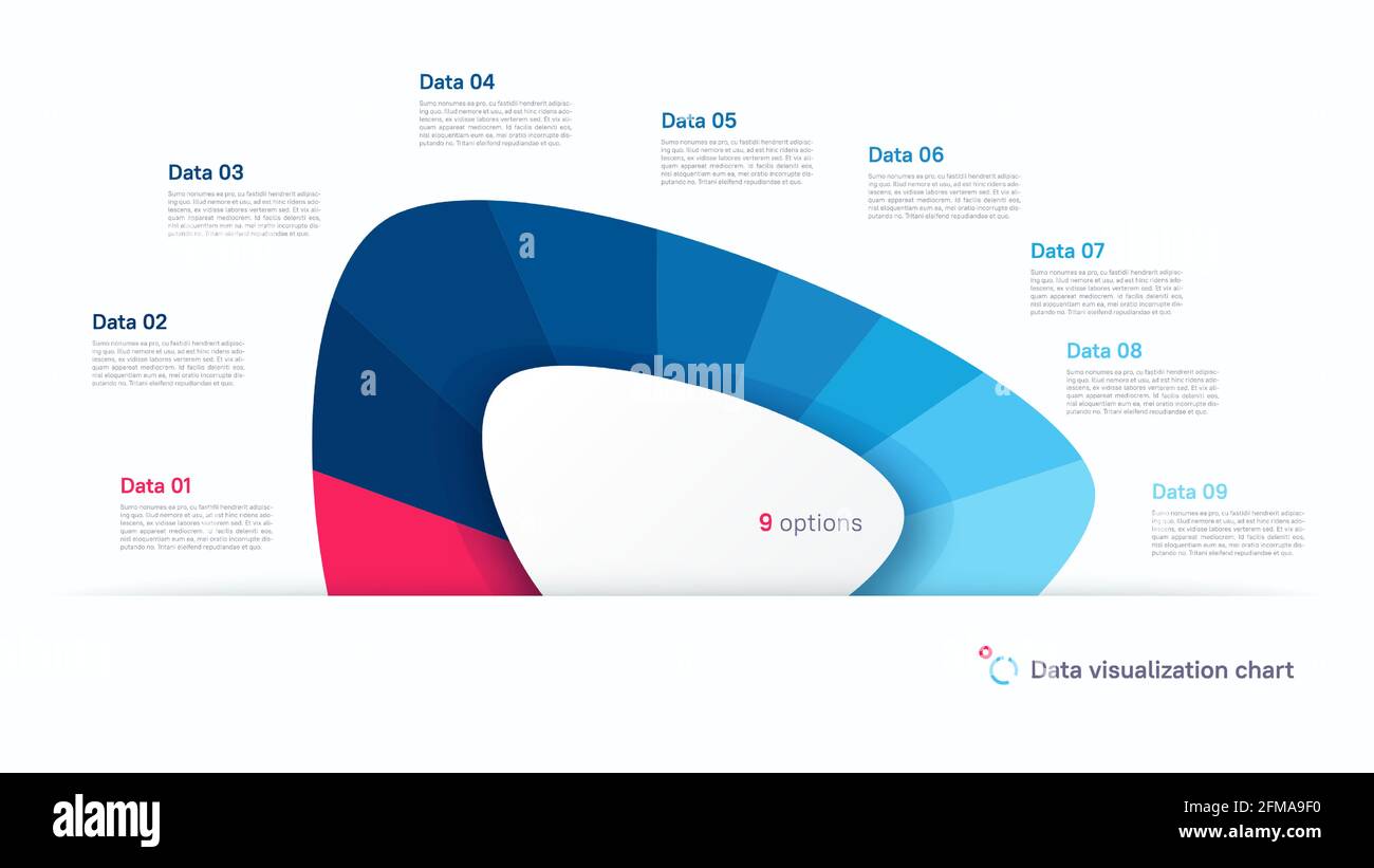 Vector pie chart infographic template in the form of abstract shape ...