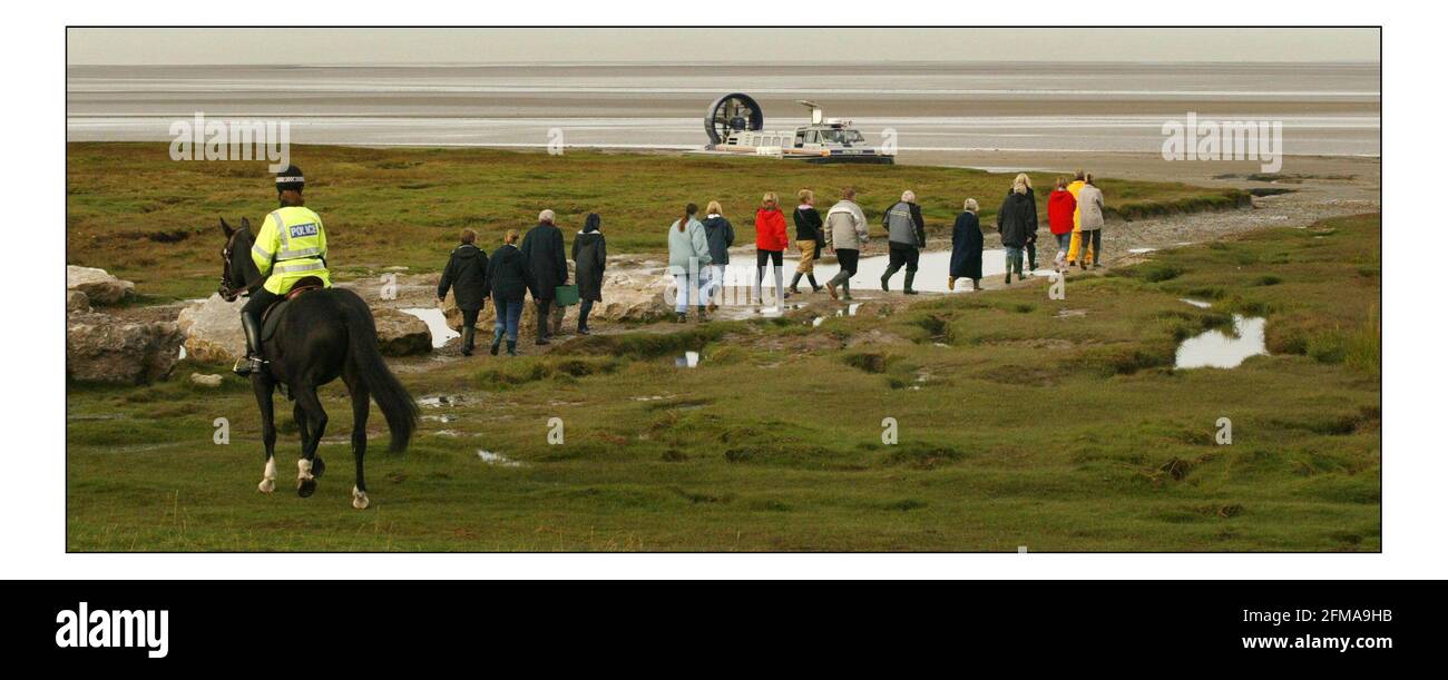 Jury and Legal team visit the Hest Bank site on Morecambe Bay where ...