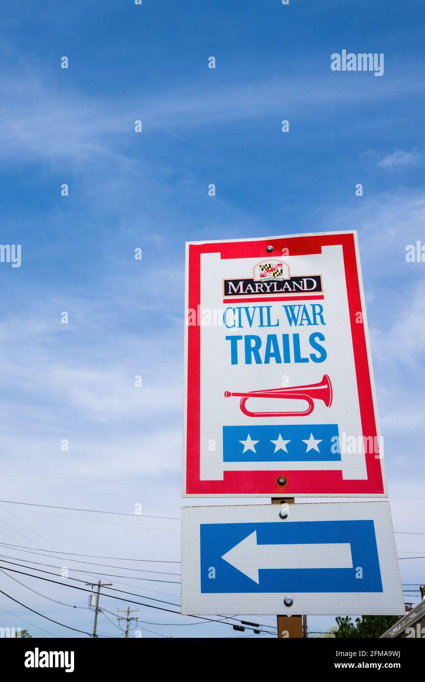 Boonsboro, MD - April 20, 2021: Maryland Civil War Trails street sign ...