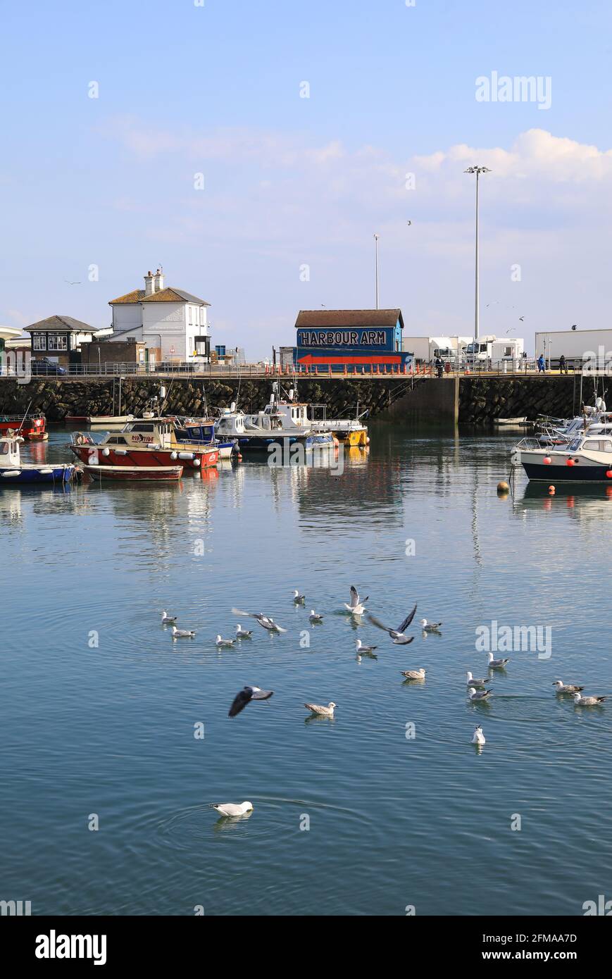 Folkestone harbour in the spring sunshine, in Kent, UK Stock Photo - Alamy