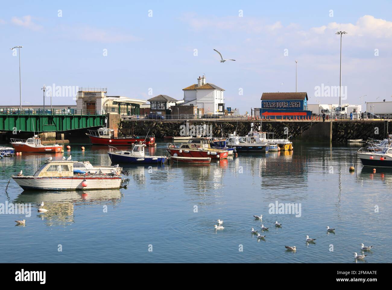 Folkestone harbour in the spring sunshine, in Kent, UK Stock Photo - Alamy