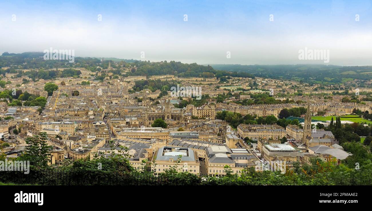 Panoramic aerial view of the city of Bath, UK Stock Photo - Alamy