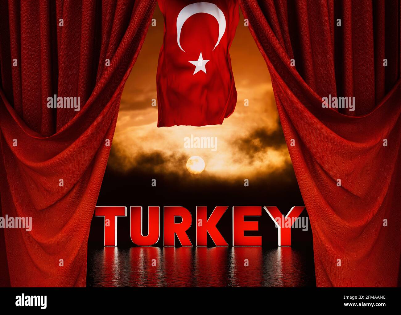 Turkish Flag, Flag design and presentation study - Turkey : 3D ...