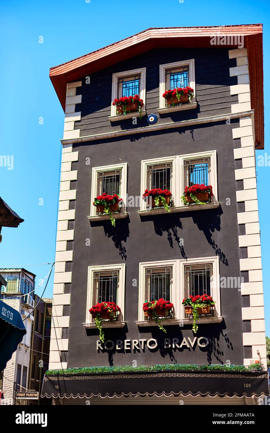 Windows of an old house. Architecture in Turkey Stock Photo - Alamy