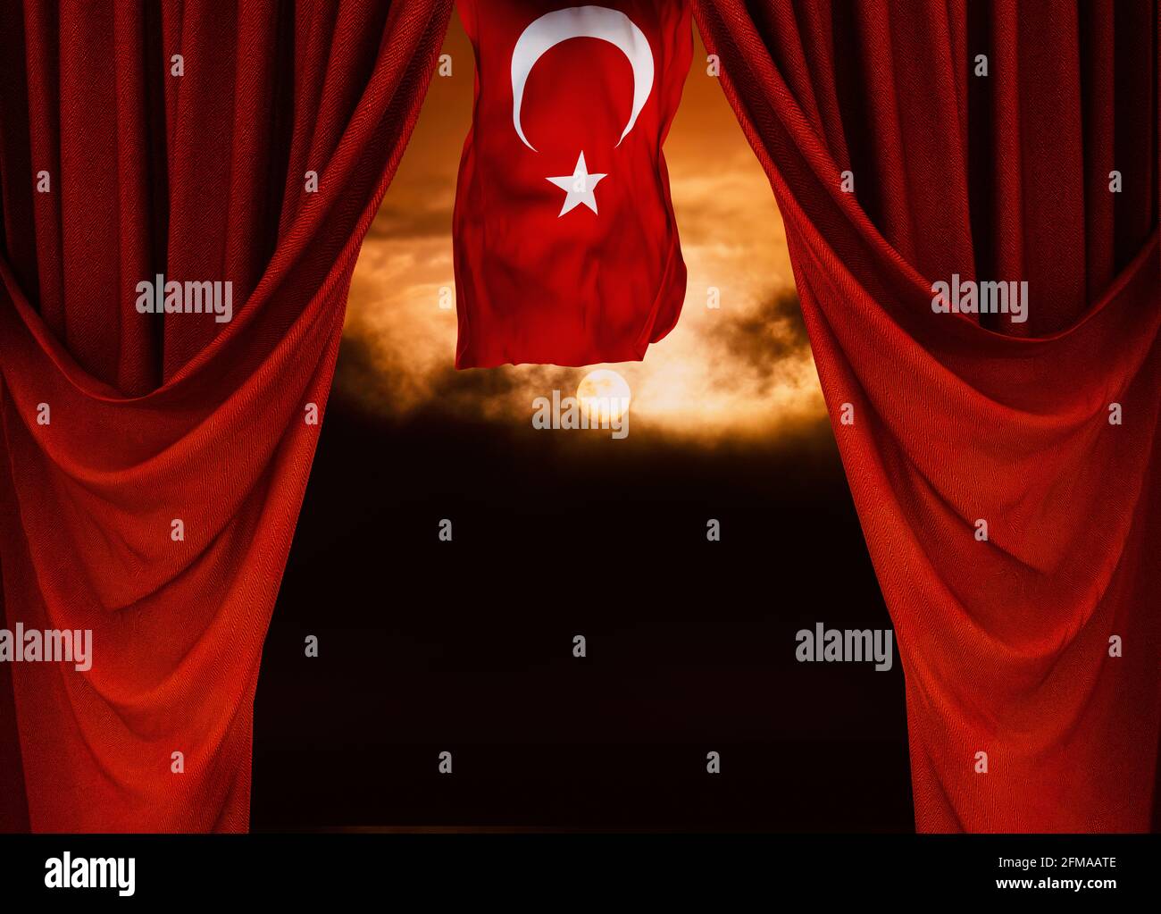 Turkish Flag, Flag design and presentation study - Turkey : 3D ...