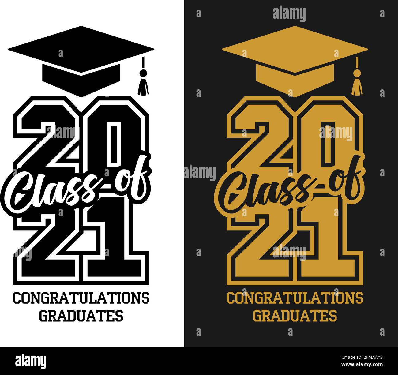 Class of 2021. The concept of design congratulations school graduation ...