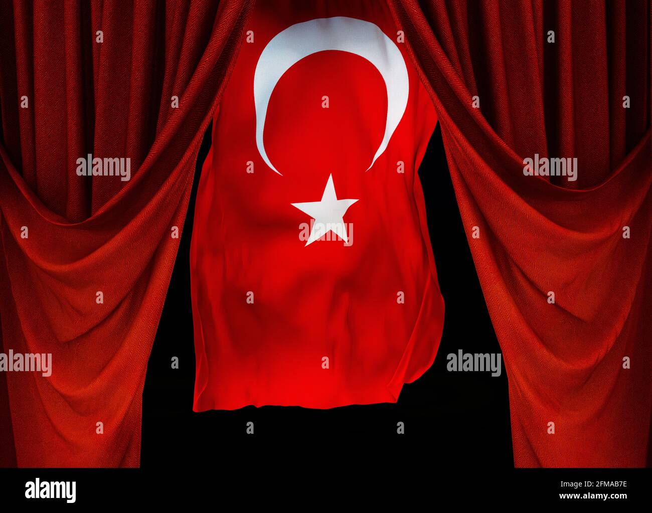 Turkish Flag, Flag design and presentation study - Turkey : 3D ...