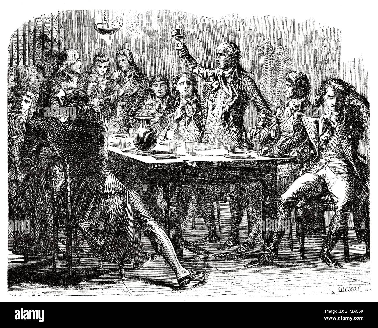 Last meal of the Girondins before being executed. France. Old 19th ...